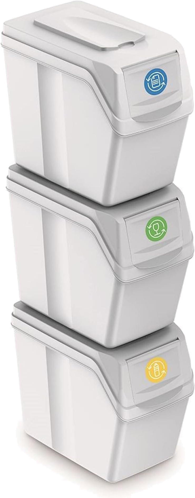 Kis 3 x Large Stacking Waste/Recycle/Laundry Sorting Plastic Bins Boxes ...