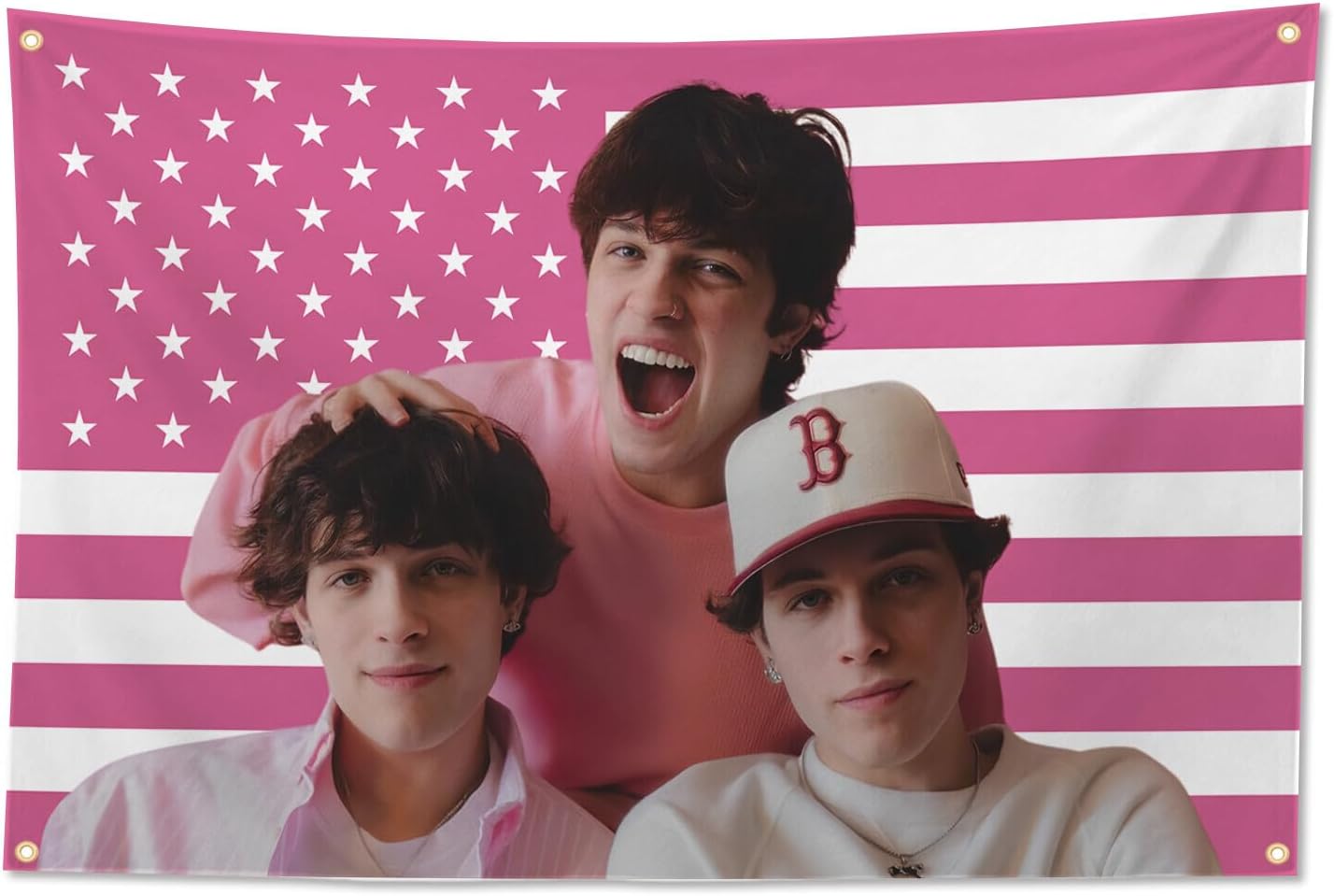 Amazon.com : TIMIBUGER Sturniolo Triplets Flag Pink 3x5ft With 4 Brass ...
