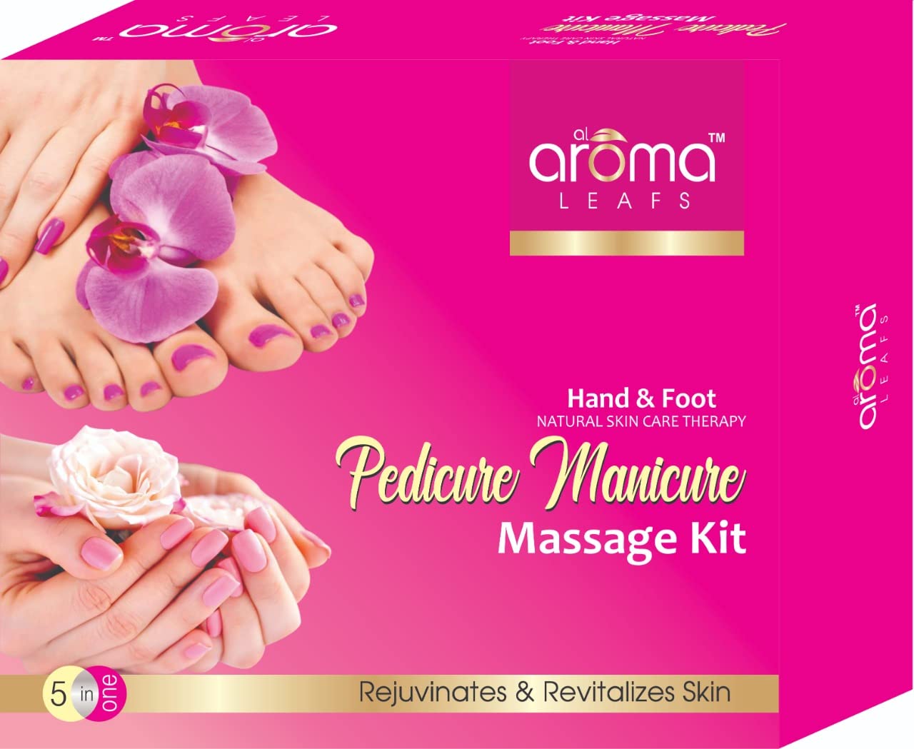 AlAroma Leafs Nail Care Kit - Manicure Pedicure Massage Kit, 125ml ...