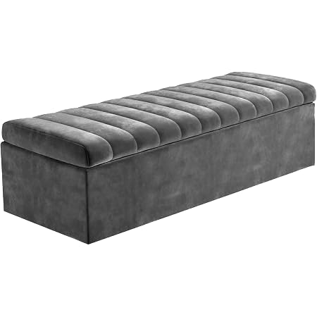 Lined Ottoman Storage Box - Plush Velvet Storage Ottoman With Lined ...
