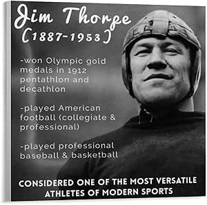 Amazon.com: American Athlete Jim Thorpe Quotes Poster (4) Wall Poster ...