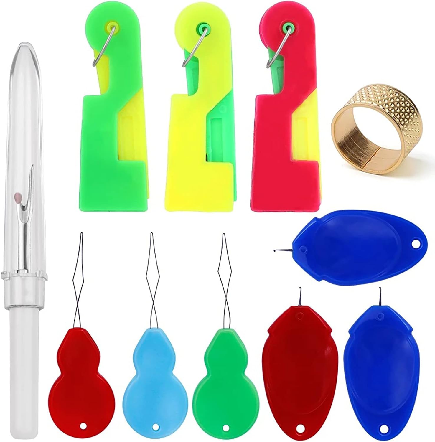 Amazon.com: Ankexin Needle Threaders with Thimble Kit Sewing Tool ...