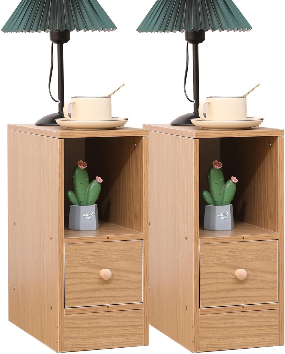 Rainbow Tree Slim Tall Bedside Table Cabinet with Drawer & Storage ...