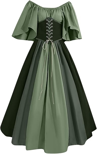 Amazon.com: Floleo Renaissance Dress Women Medieval Renaissance Costume ...
