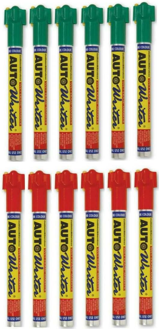 Amazon.com : Generic Auto Writer PENS Markers Green and Red - 12 Pens ...