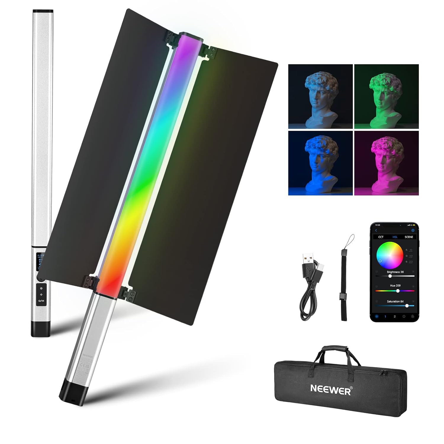 Buy NEEWER CL124 RGB Video Light Rod with App Control and Metal ...