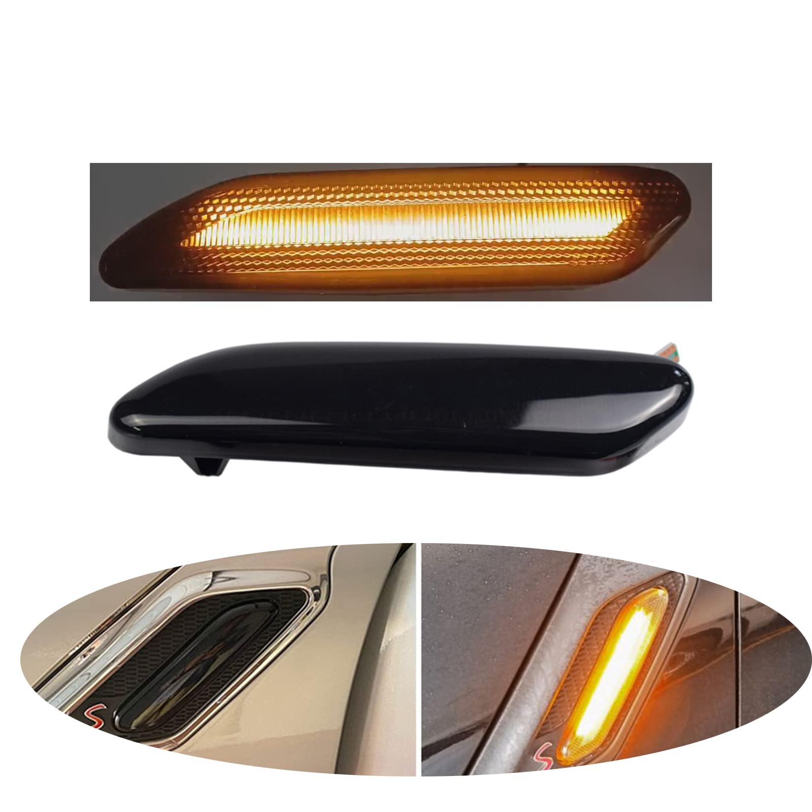 Amazon.com: znakeauto 2X LED Front Fender Side Marker Lights Assembly ...