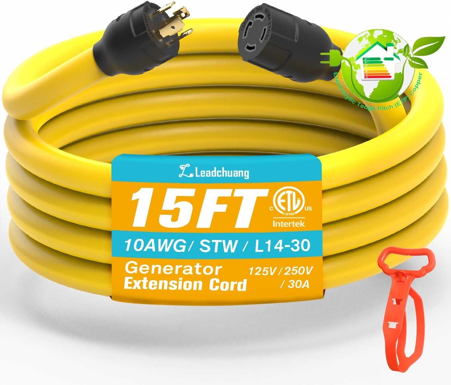 Amazon.com: Leadchuang 30 amp Generator Cord,10 AWG 15 ft Generator ...