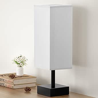 aooshine Gray Small Table Lamp - Bedside Lamp for Bedroom, Minimalist ...