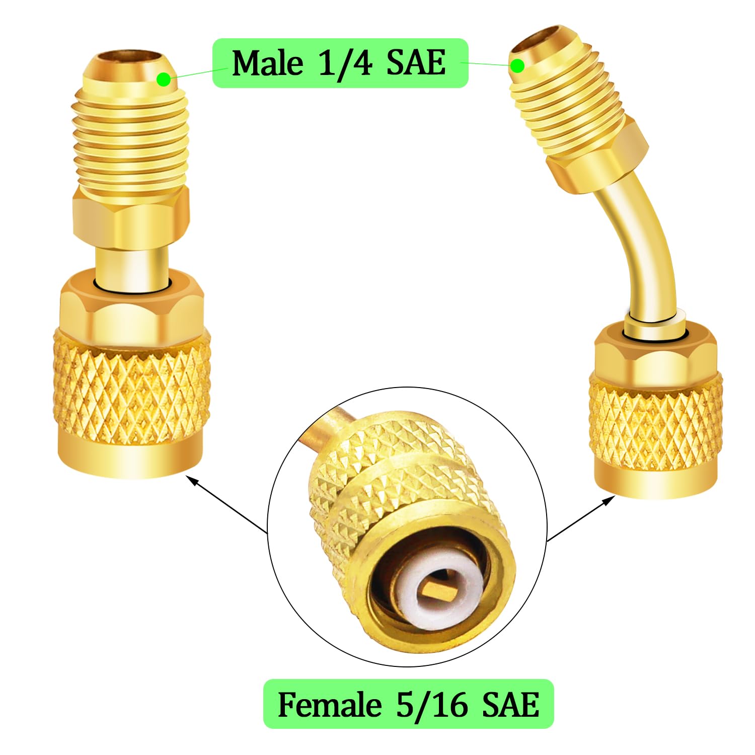 Snapklik.com : Ruibapa R410a Mini Split Adapter 5/16 Female 1/4 Male ...