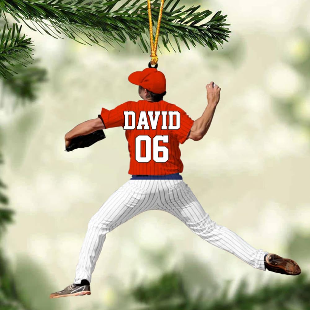 Amazon.com: Personalized Baseball Ornament, Baseball Christmas Ornament ...