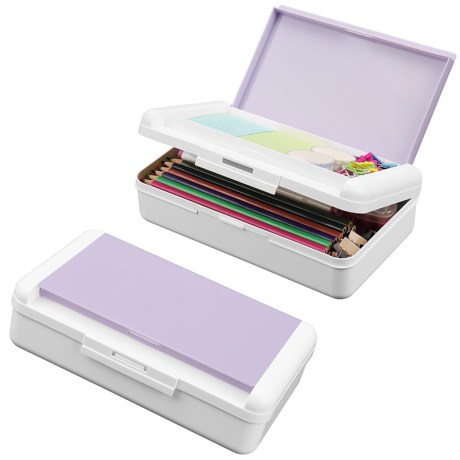 Amazon.com : Meiikun Pencil Box, Double Layer Pencil Case, Large ...