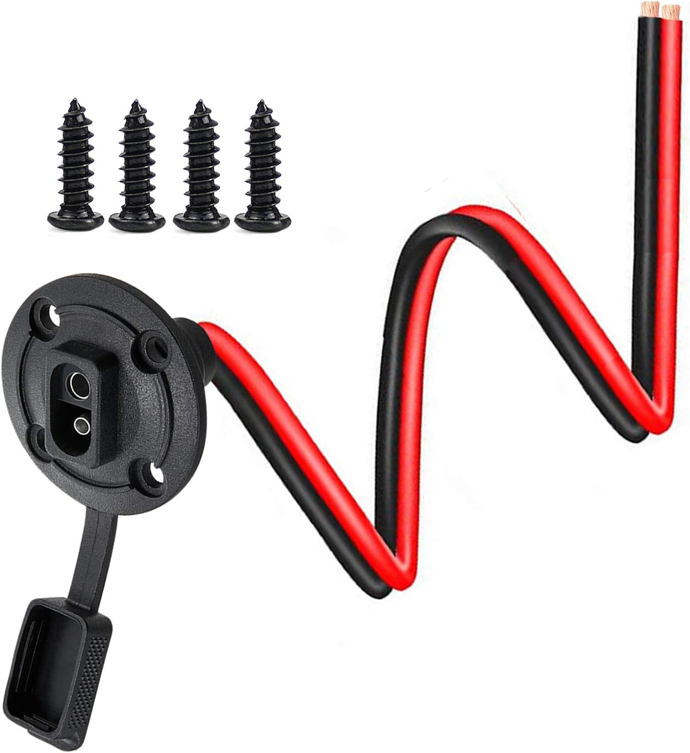 Amazon.com: SAE Panel Mount connector Socket with fuse Waterproof SAE ...