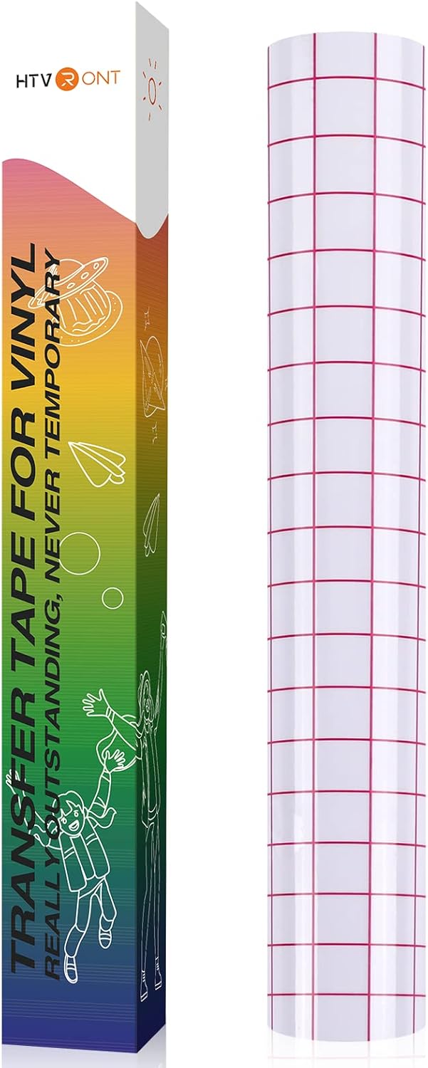 Amazon.com: HTVRONT Transfer Tape for Vinyl - 12" x 10 FT Red Alignment ...