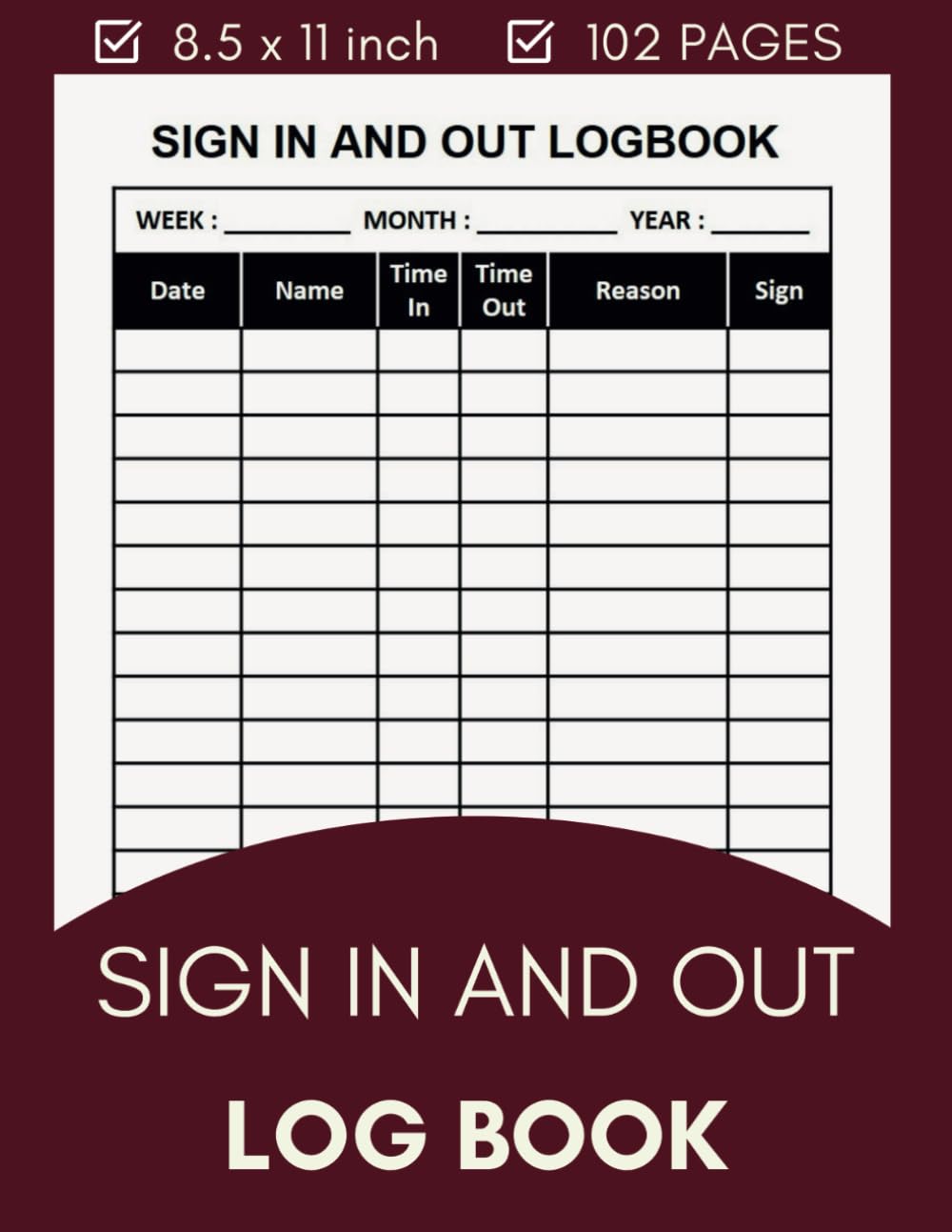 Sign In and Out Log Book: Visitors Register For Business, Doctors ...