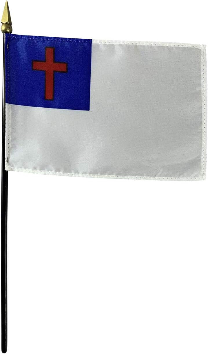 Amazon.com : 4x6" E-Gloss Christian Stick Flag - Flag Only - Made in ...
