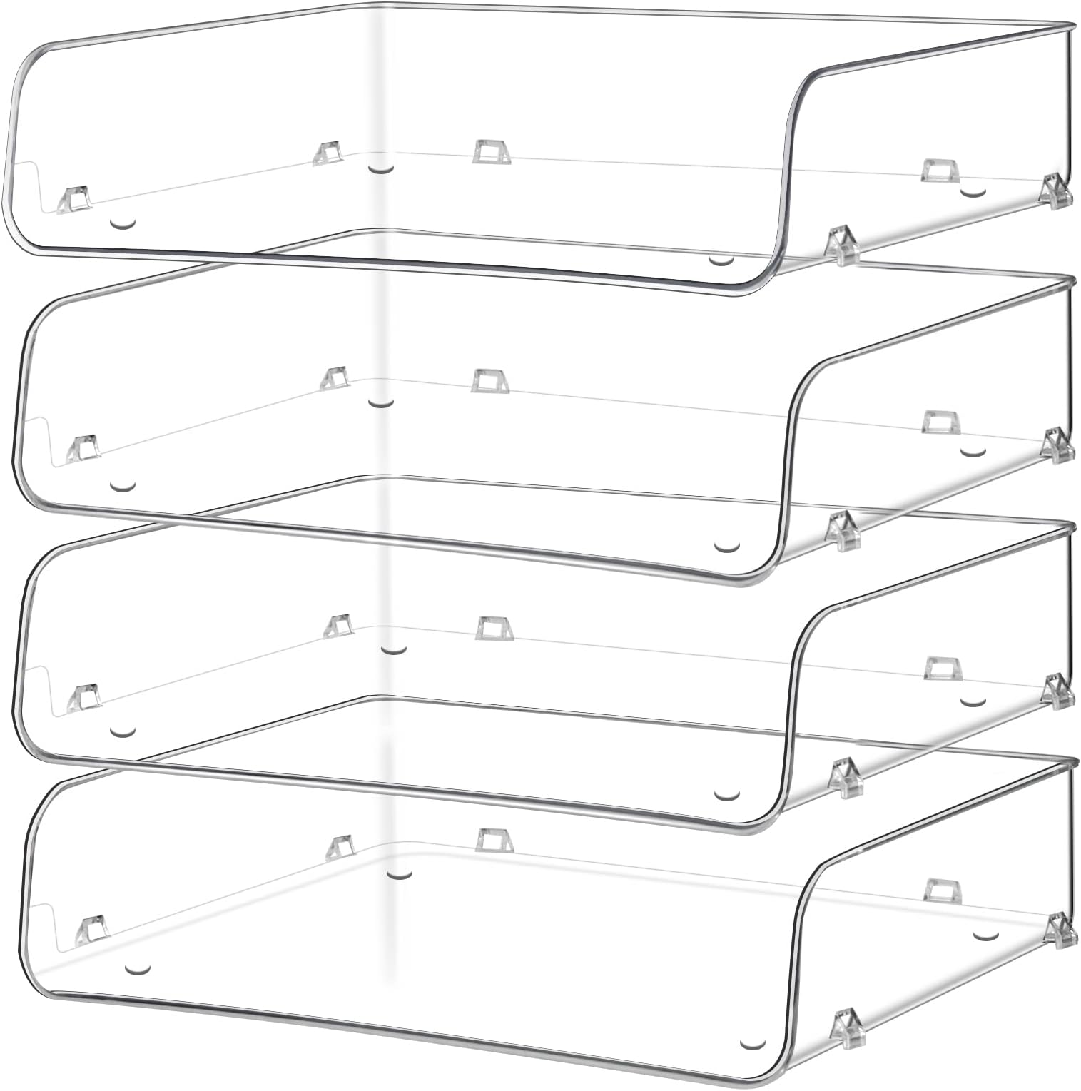 Amazon.com: 2 Tier Stackable Letter Tray, Desktop Paper Tray File ...