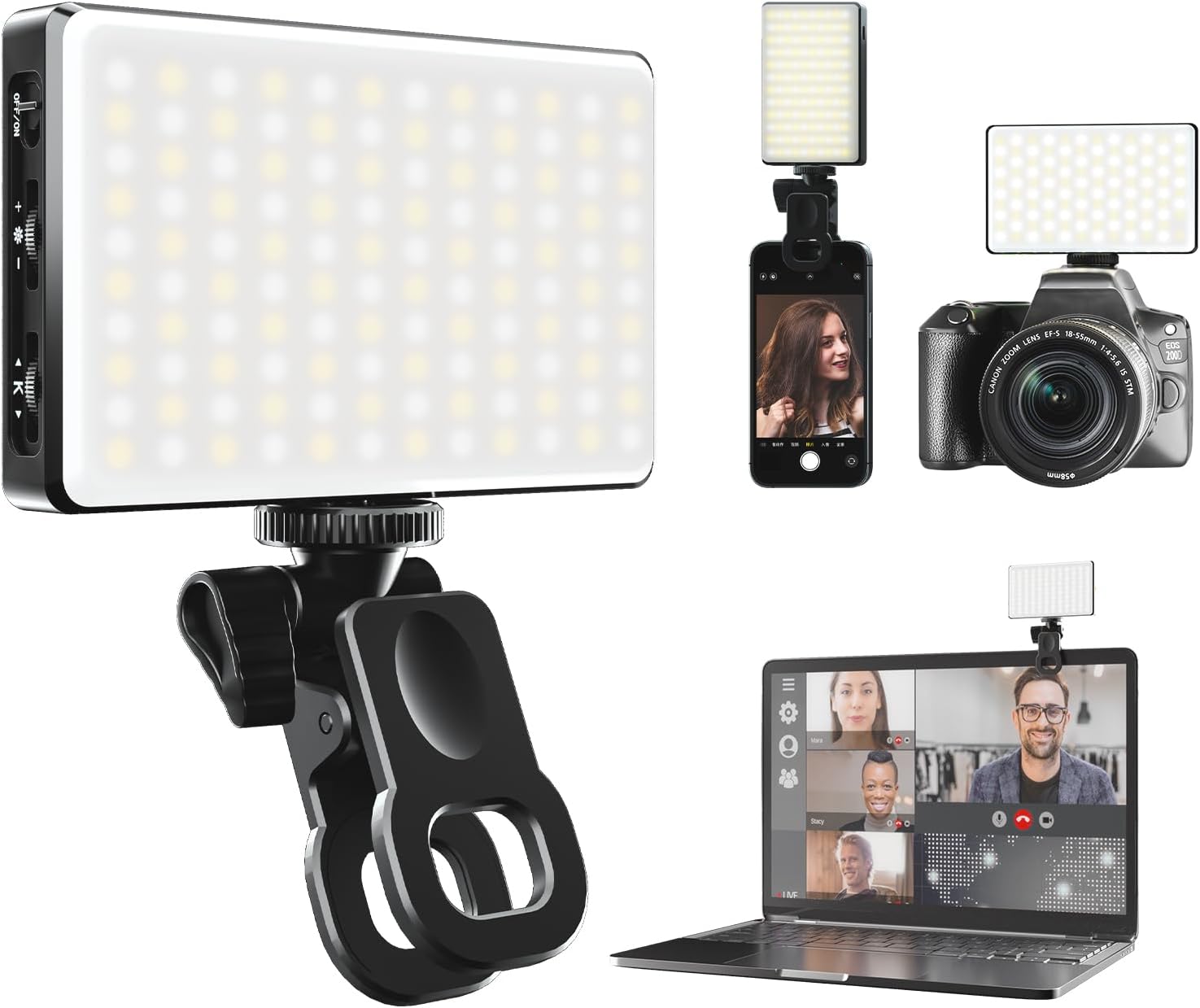 Amazon.com: Selfie Ring Light for Laptop with 40 LEDs, Rechargeable ...