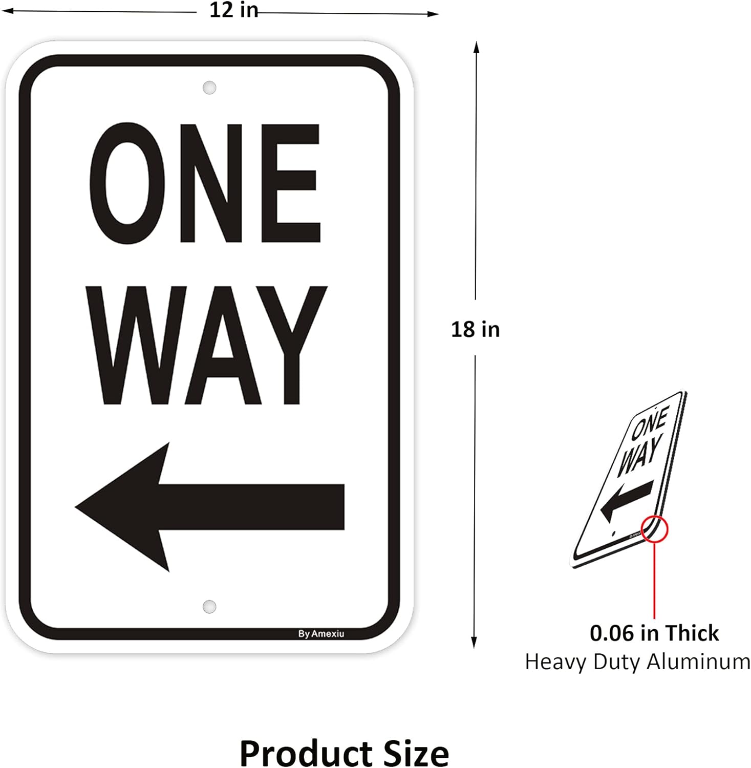 One Way Left Arrow Road Signs, Enter Only Arrow Traffic Sign, 45 x 30 x ...