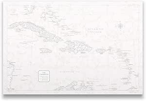 Amazon.com: Push Pin Caribbean Map Board - with Push Pins to Mark ...