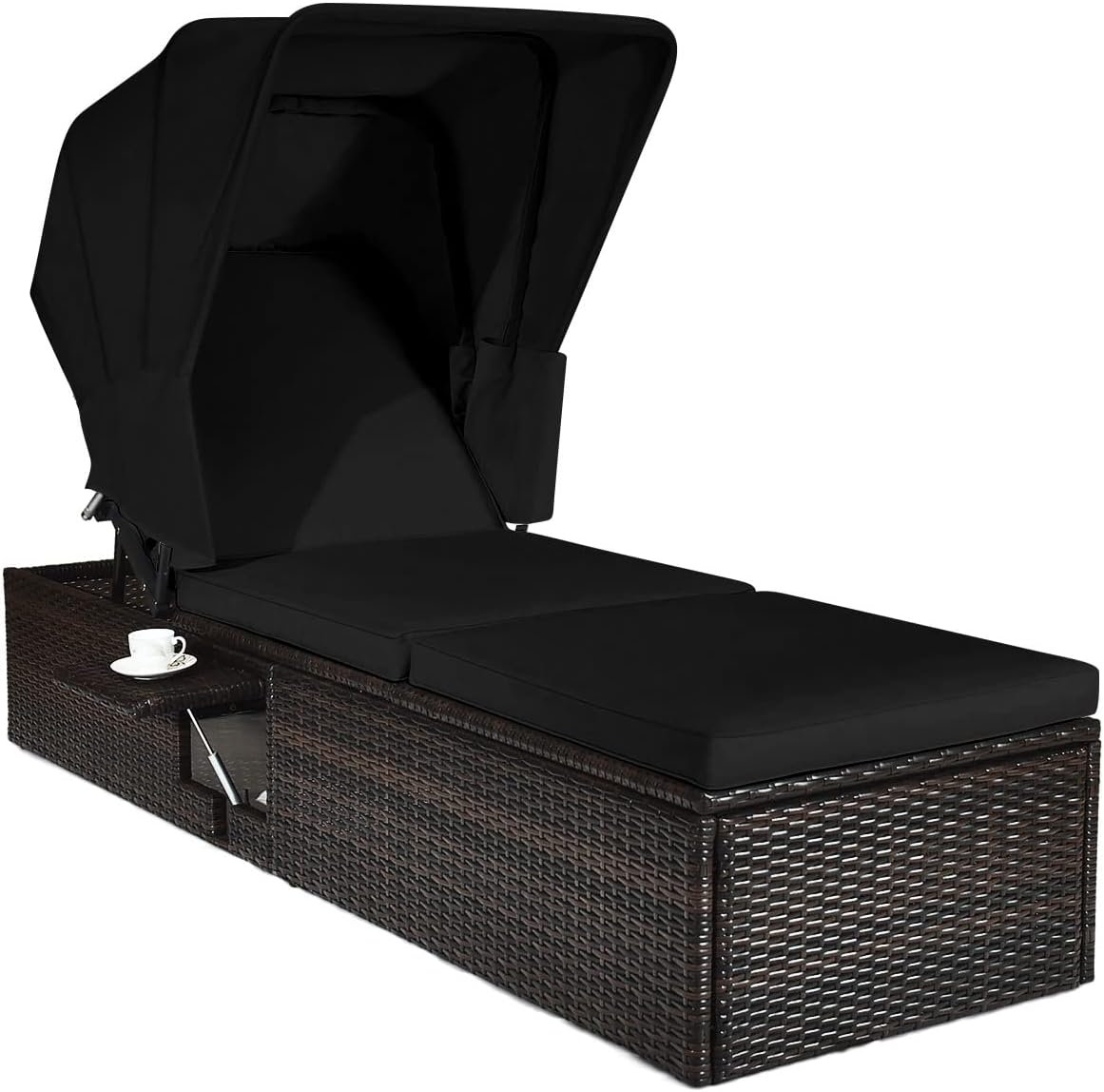 Amazon.com : HAPPYGRILL Patio Lounge with Retractable Canopy Outdoor ...