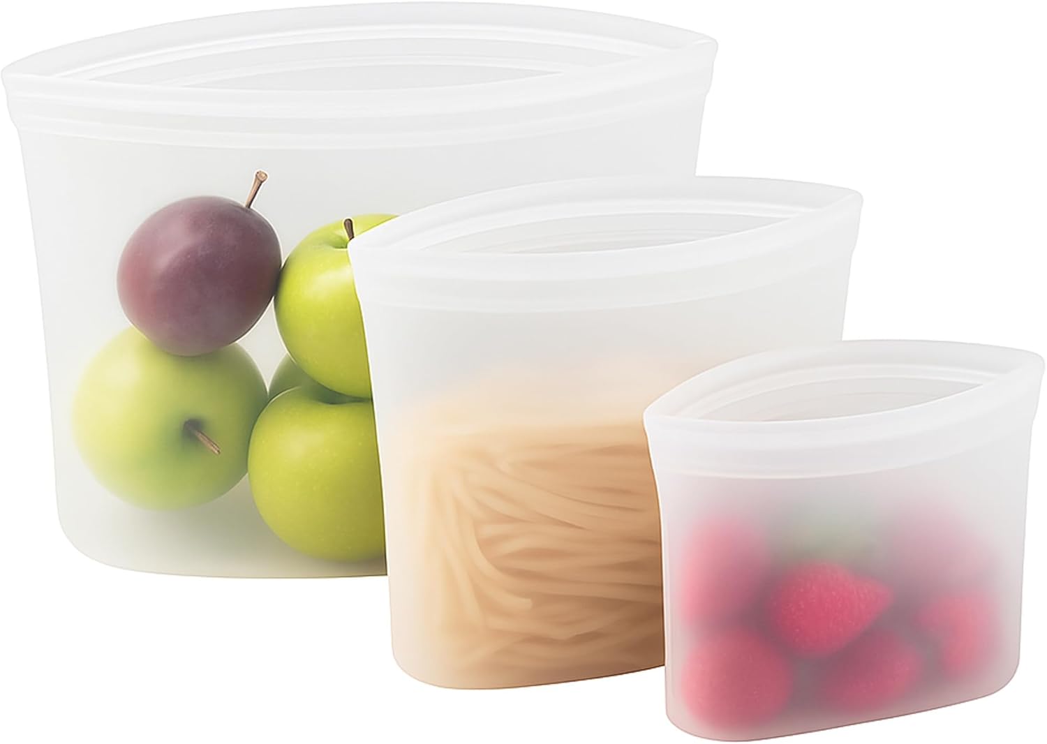Amazon.com: Reusable Silicone Food Storage Containers, Clear ...