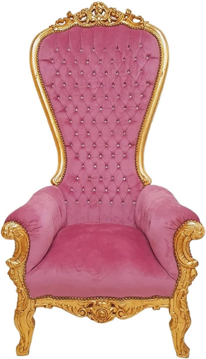 Casa Padrino Fauteuil trône Baroque avec Tissu Velours Fin et Strass ...