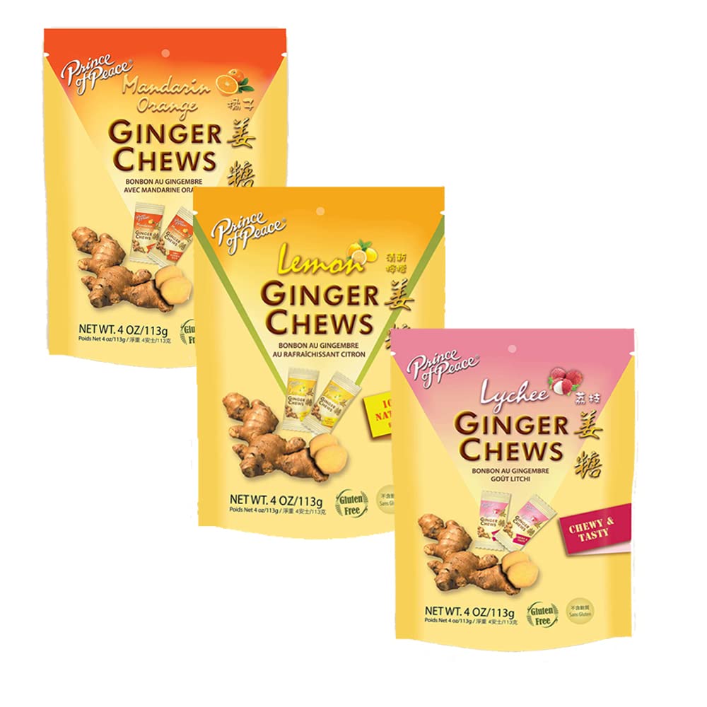 Amazon.com : Ginger Chews Candy Original Flavo 4oz—,Lemon, Orange ...