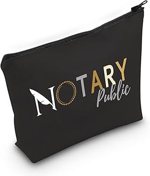 Amazon.com : JXGZSO Notary Seal Cosmetic Bag Notary Public Makeup Bag ...