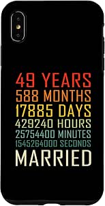 Amazon.com: iPhone XS Max Vintage 49 Years Months Married 49th Wedding ...