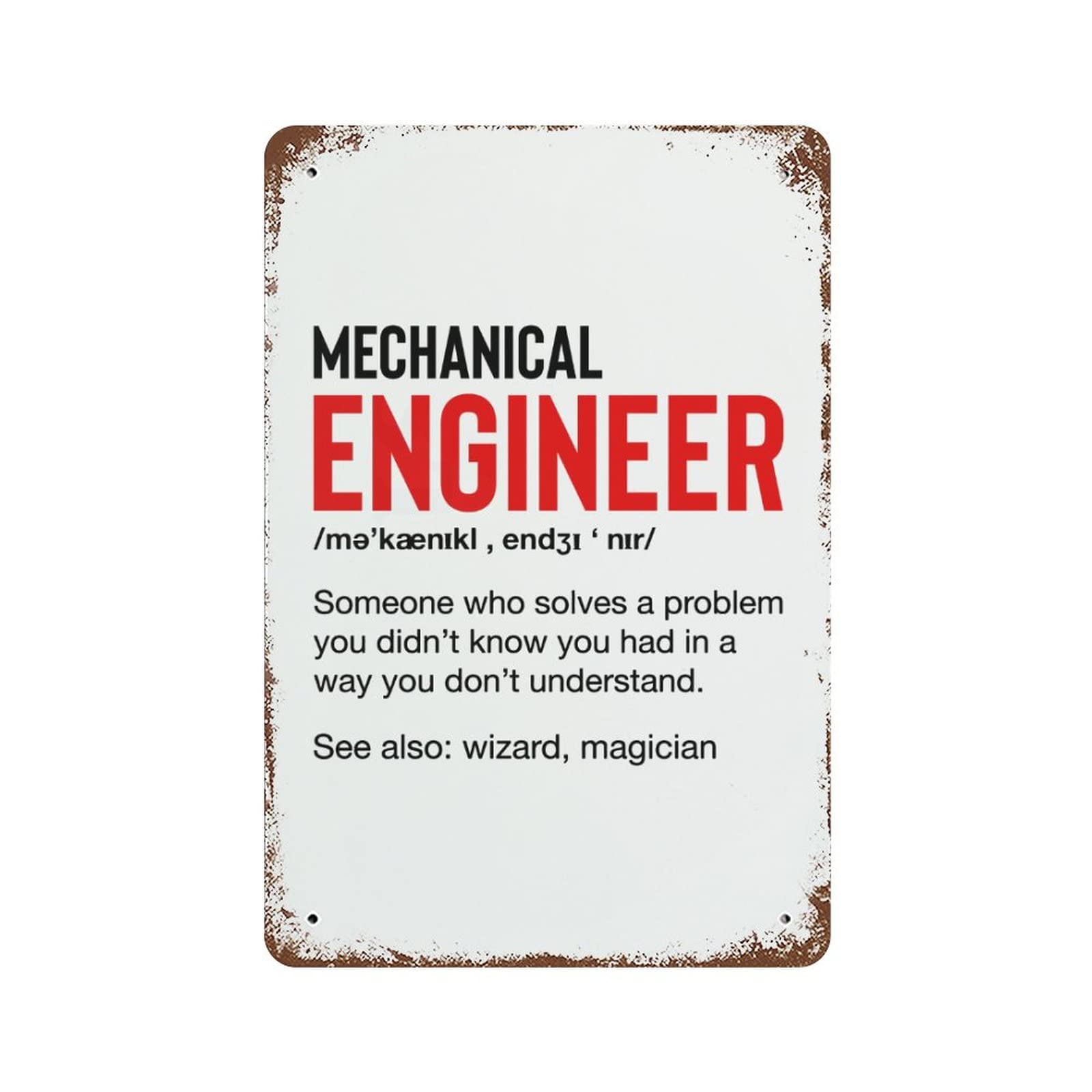 Amazon.com : Metal Sign Wall Decor, Mechanical Engineer Definition ...