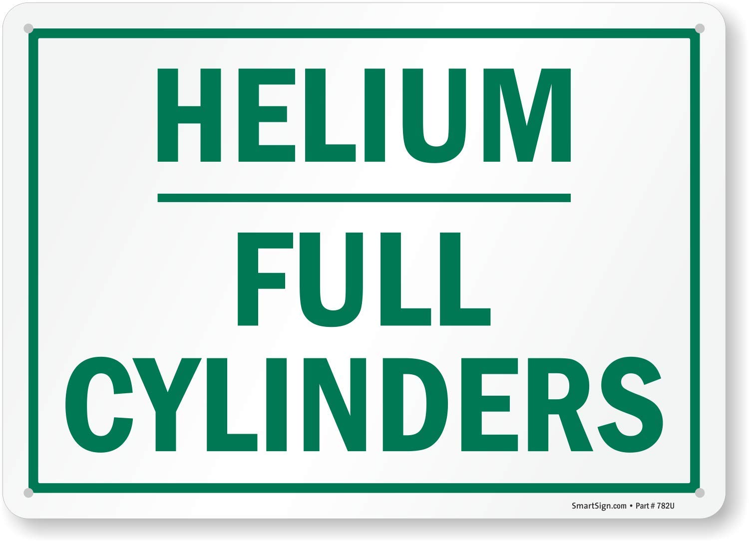 SmartSign "Helium - Full Cylinders" Sign | 10" x 14" Plastic : Amazon ...