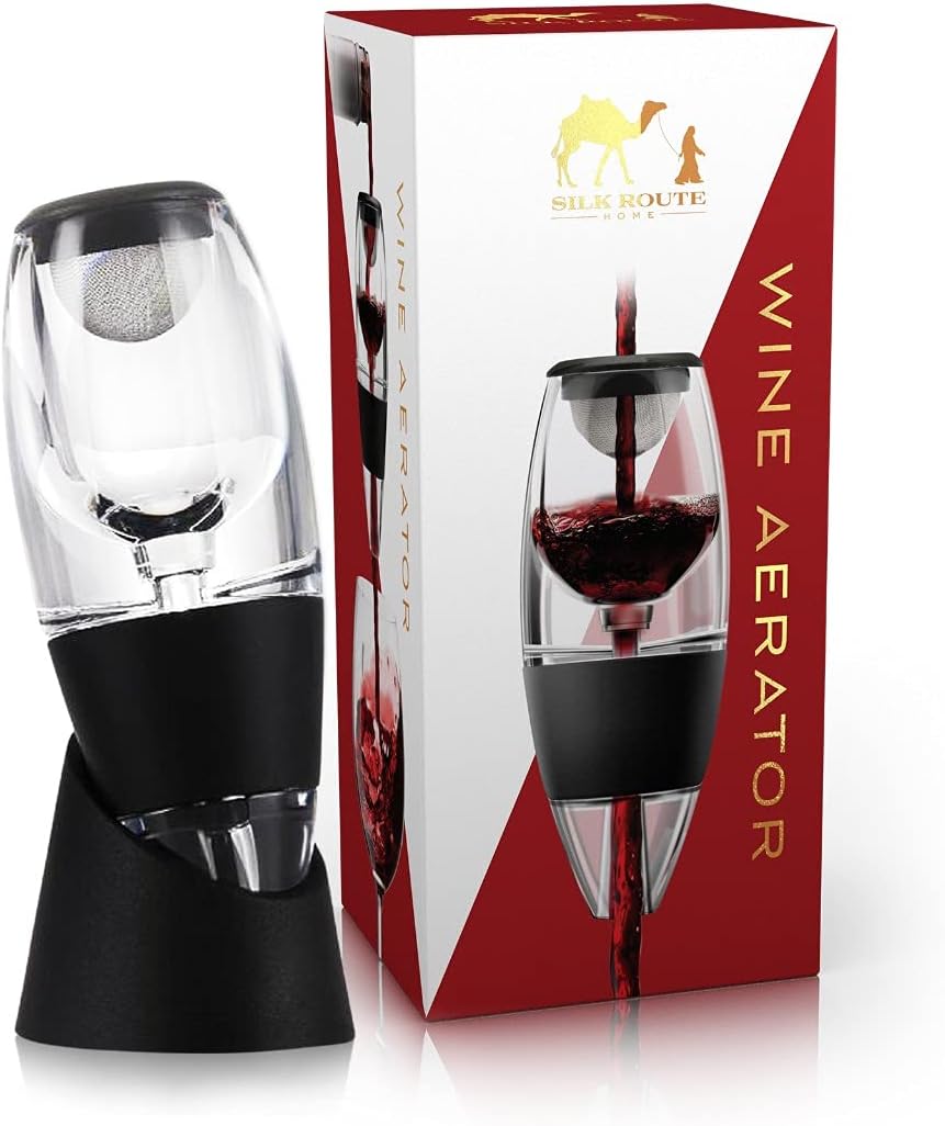 FOSFUN Wine Decanter Aerator Breather with Base Acrylic Wine Breather ...