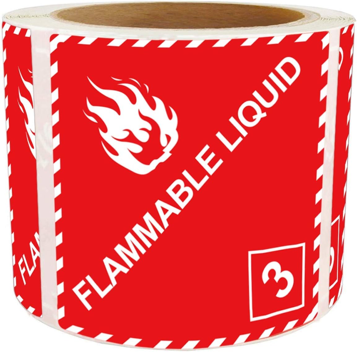 Amazon.com: 4 X 4 Inch Hazard Class 3 D.O.T. Flammable Liquid Labels ...