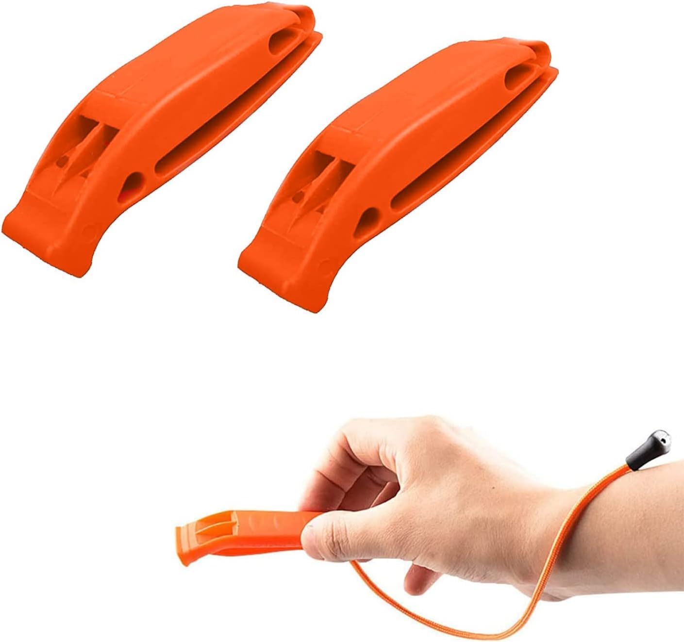 2 Pcs Whistles with Reflective Safety Whistle Survival Lanyard Loud ...