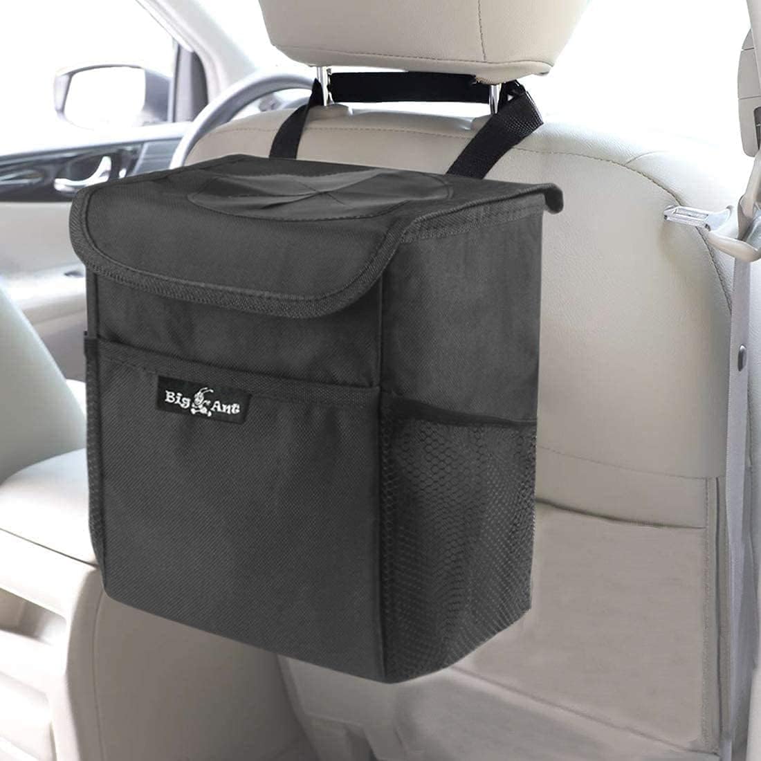 Big Ant Car Bin, Car Trash Can With Lid and Side Pockets, Waterproof ...