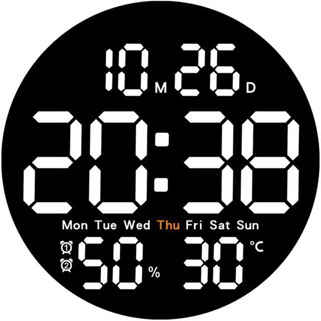 Amazon.com: MEIBAOGE LED Digital Wall Clock Large Display Electronic ...