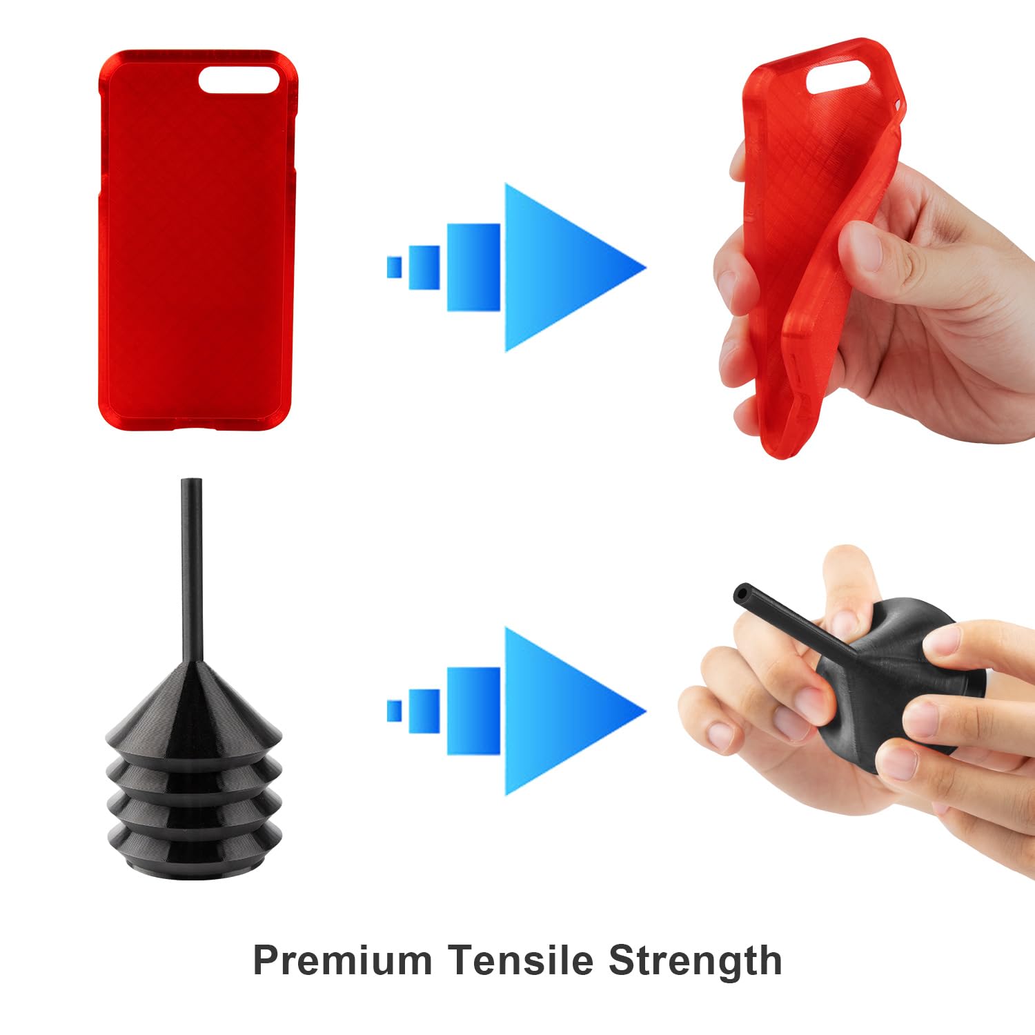 Translucent Red MH Build Series TPU Flexible Filament (1kg), 59% OFF