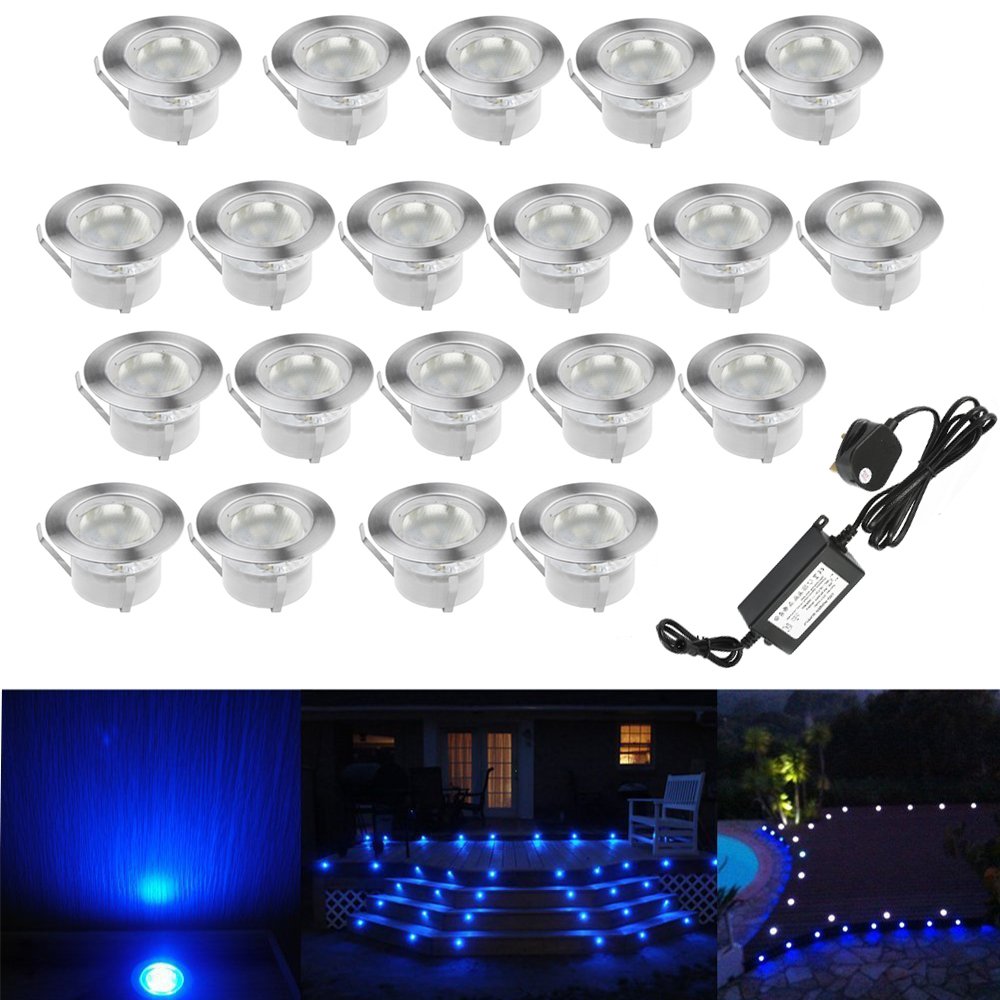 CHNXU 45mm Blue Led Decking Lights Kitchen Plinth Lights Outdoor Low ...