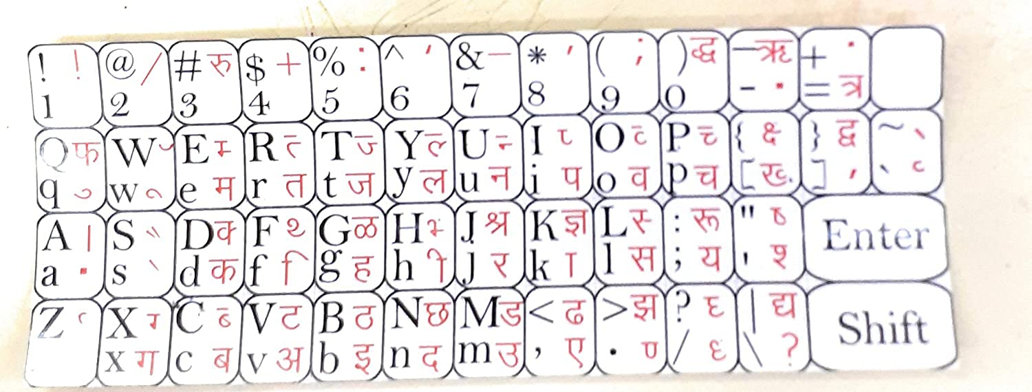 Buy Onlinesalescantt Set of 3 Hindi English Typing Sticker for Key ...