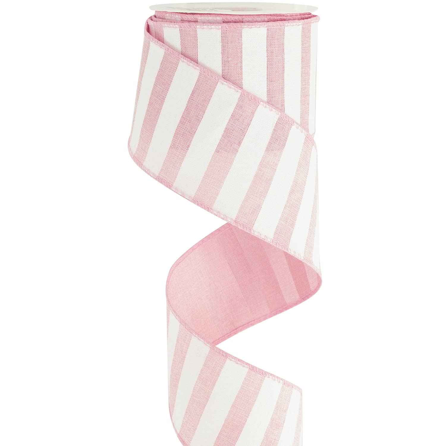 Amazon.com: MEEDEE Pink Striped Ribbon Pink Burlap Ribbon 2.5 inch Pink ...
