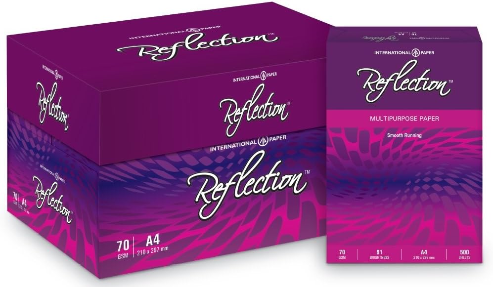 Reflection Copier Paper - A4, 500 Sheets, 70 GSM, White, Carton of 10 ...