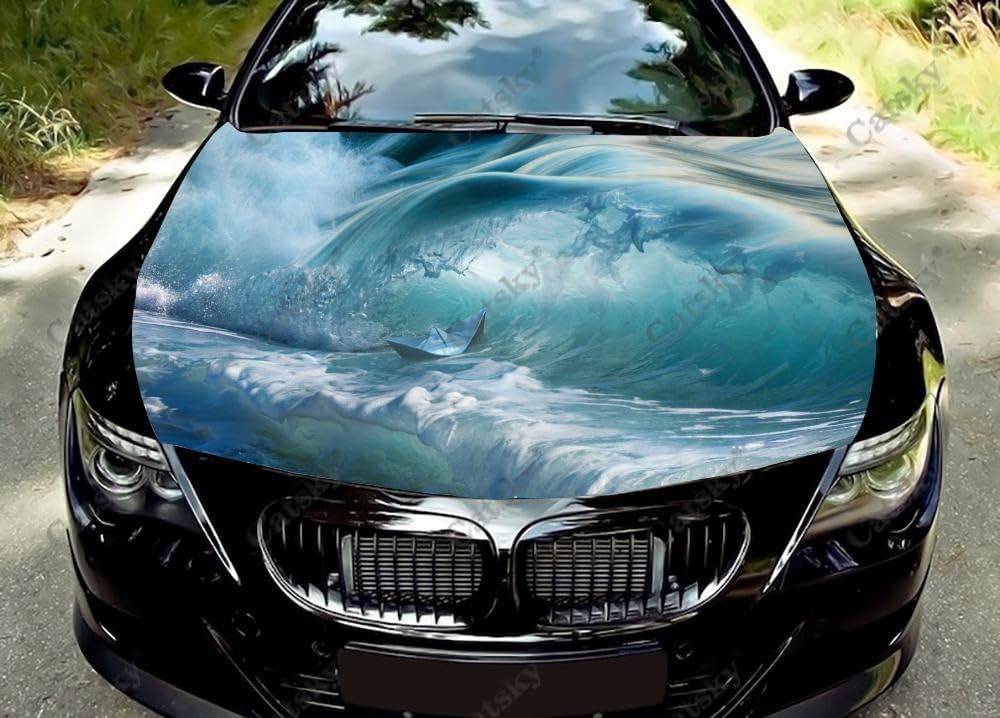 Amazon.com - Sea Wave Car Hood Decal Car Decal Vinyl Sticker Graphic ...