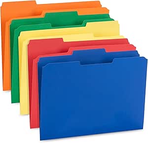 Amazon.com : 100 Blue Summit Supplies 1/3 Cut, File Folders, Letter ...