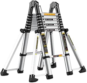 Amazon.com: MIDUNU 27FT/8.2M Aluminum Telescoping Ladder w/Spring ...