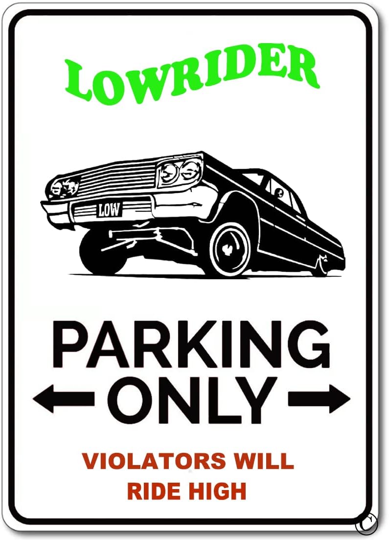 Amazon.com: Lowrider Rims Car Parking Truck Gift Metal Sign 12'' X 8 ...