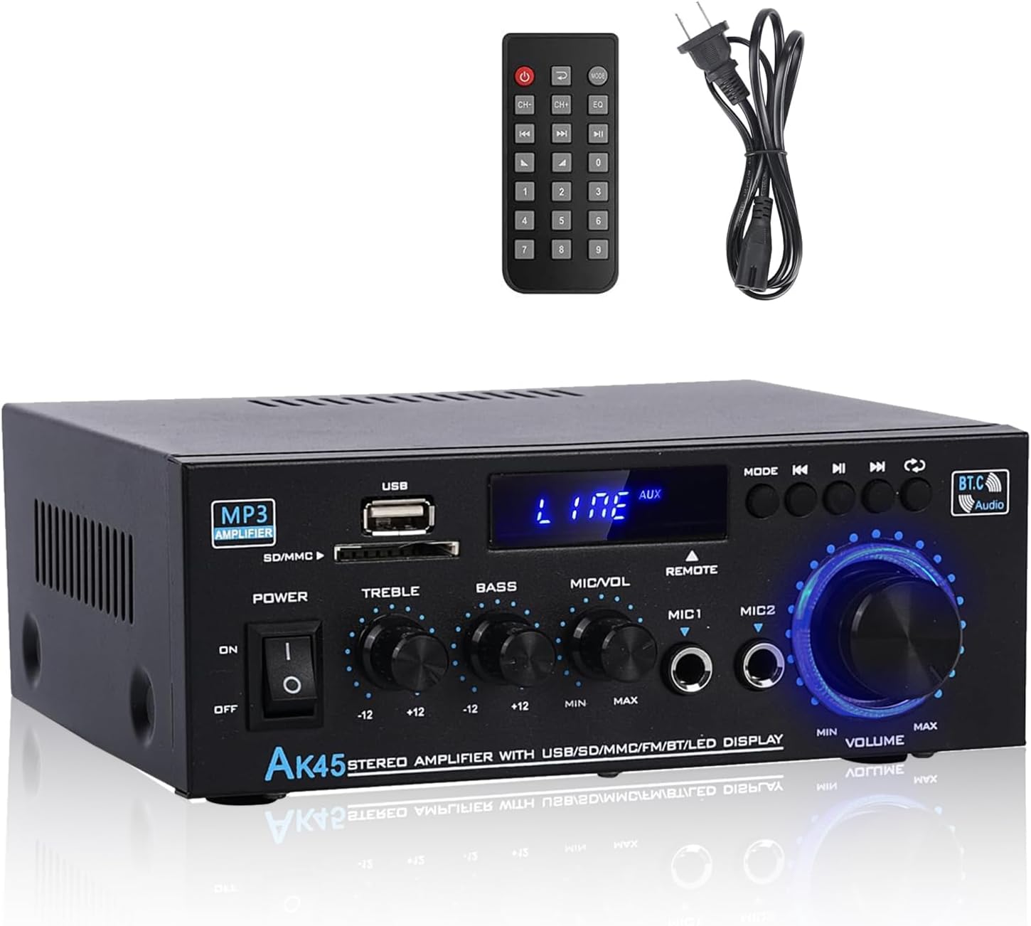 Amazon.com: Stereo Home Audio Amplifier Receiver AK45, 400W Bluetooth 5 ...