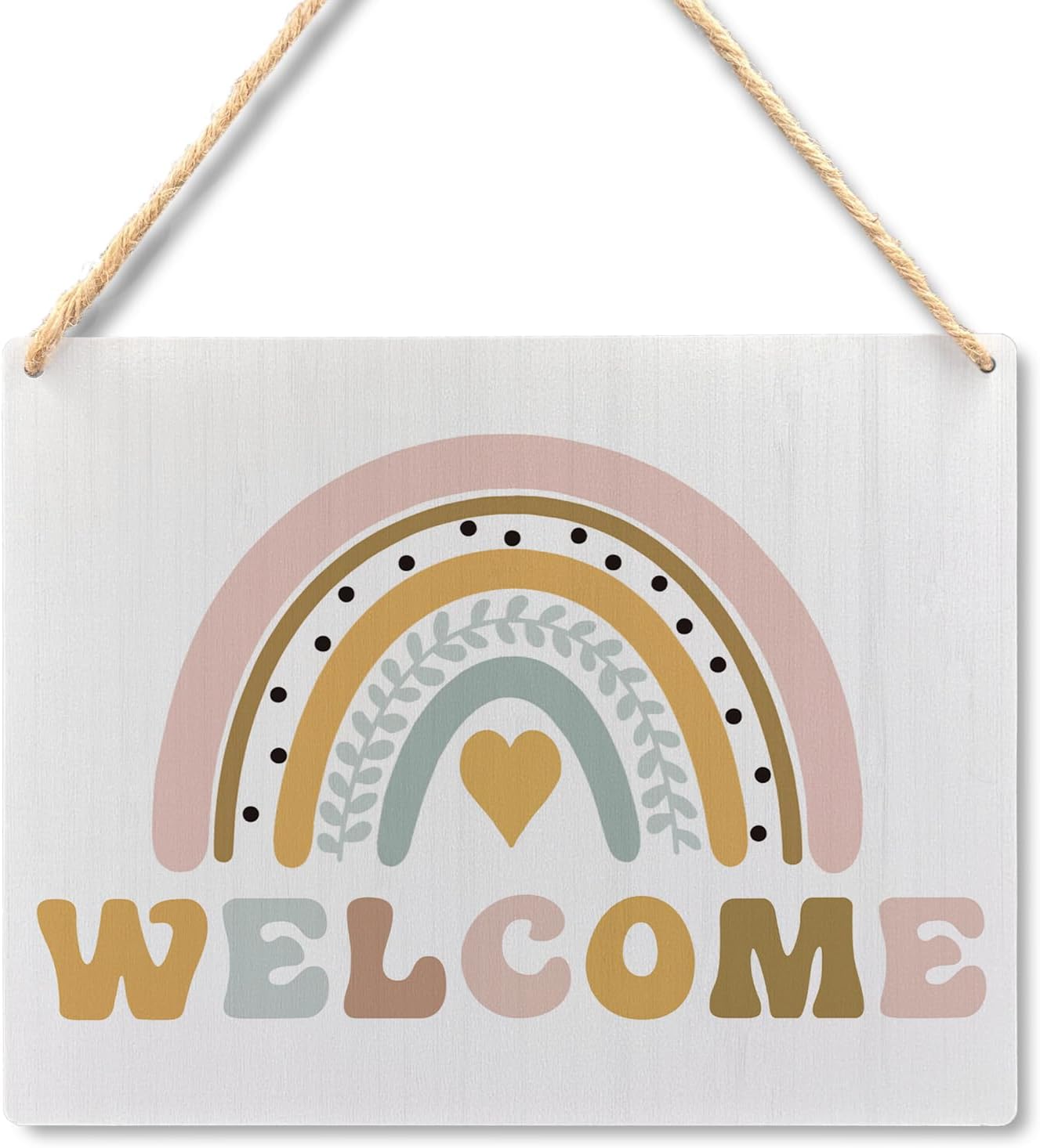 Amazon.com: Ryeolo Boho Rainbow Welcome Wooden Plaque Sign for ...