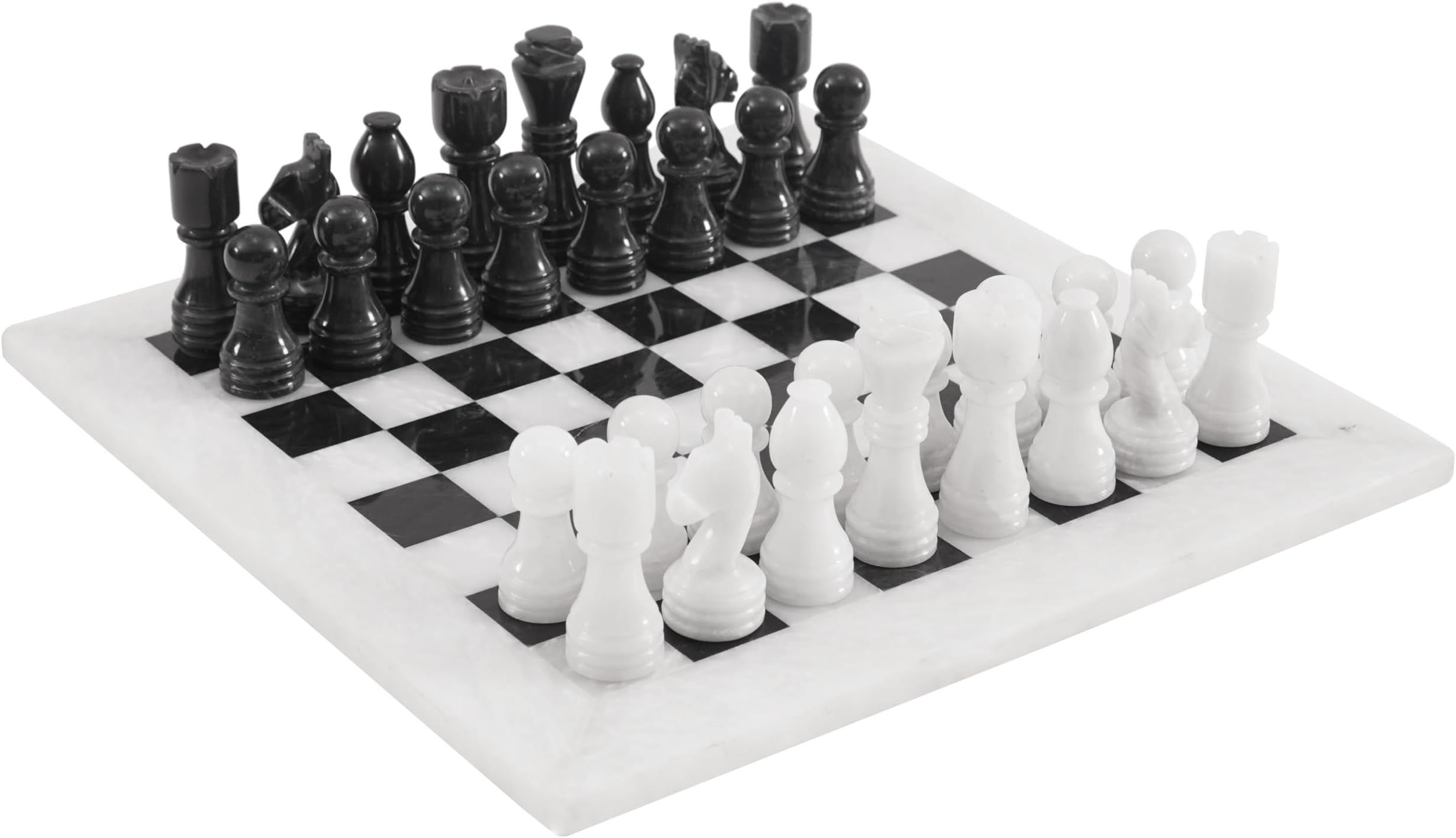 Amazon.com: Radicaln Marble Chess Set 12 Inches White and Black ...