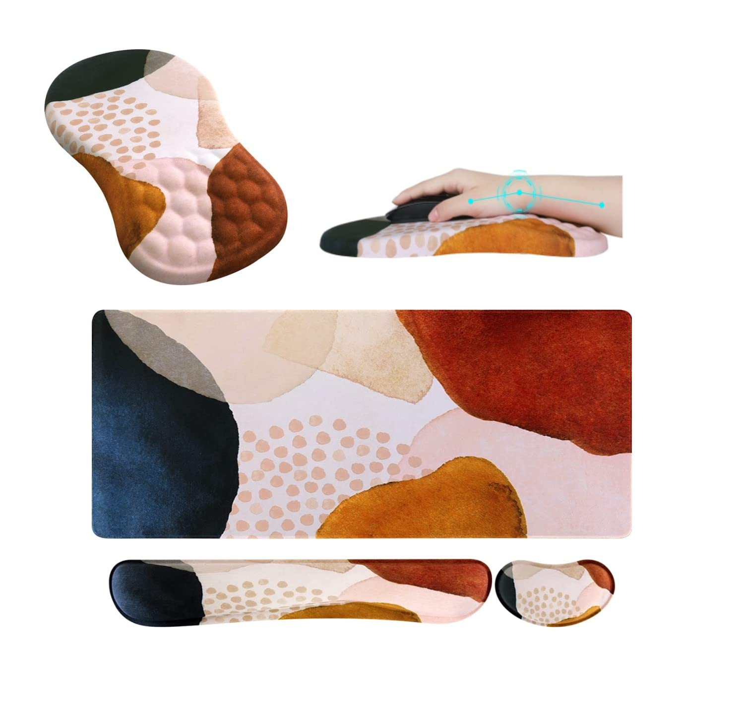 Amazon.com : iCasso 4in1 Large Gaming Mouse Pad Wrist Support Set, Desk ...